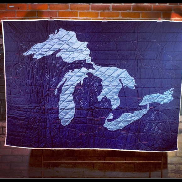 Haptic Lab | Bedding | Great Lakes Throw Quilt Cottonsateenembroidery ...